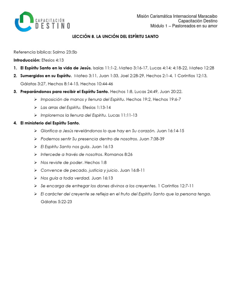 M1 Leccion8-1 | PDF | espíritu Santo | Concepciones de dios