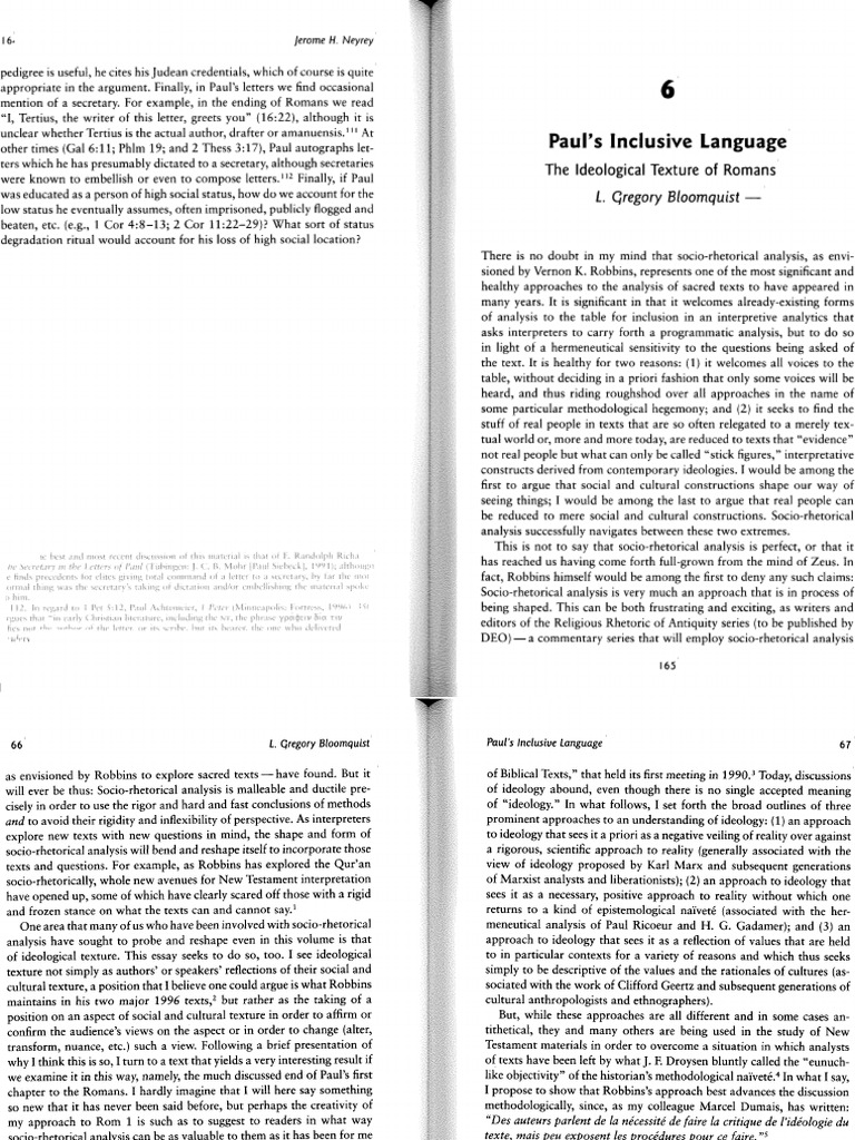 Paul's Inclusive Language | PDF | Hermeneutics | Ideologies