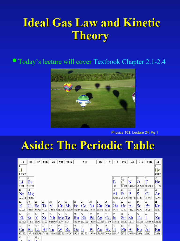 Lecture24 IGL KE | PDF | Gases | Mole (Unit)