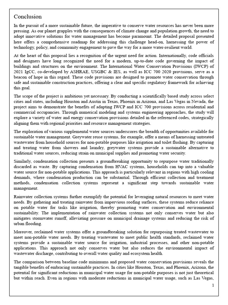 Conclusion | Download Free PDF | Reclaimed Water | Water Conservation