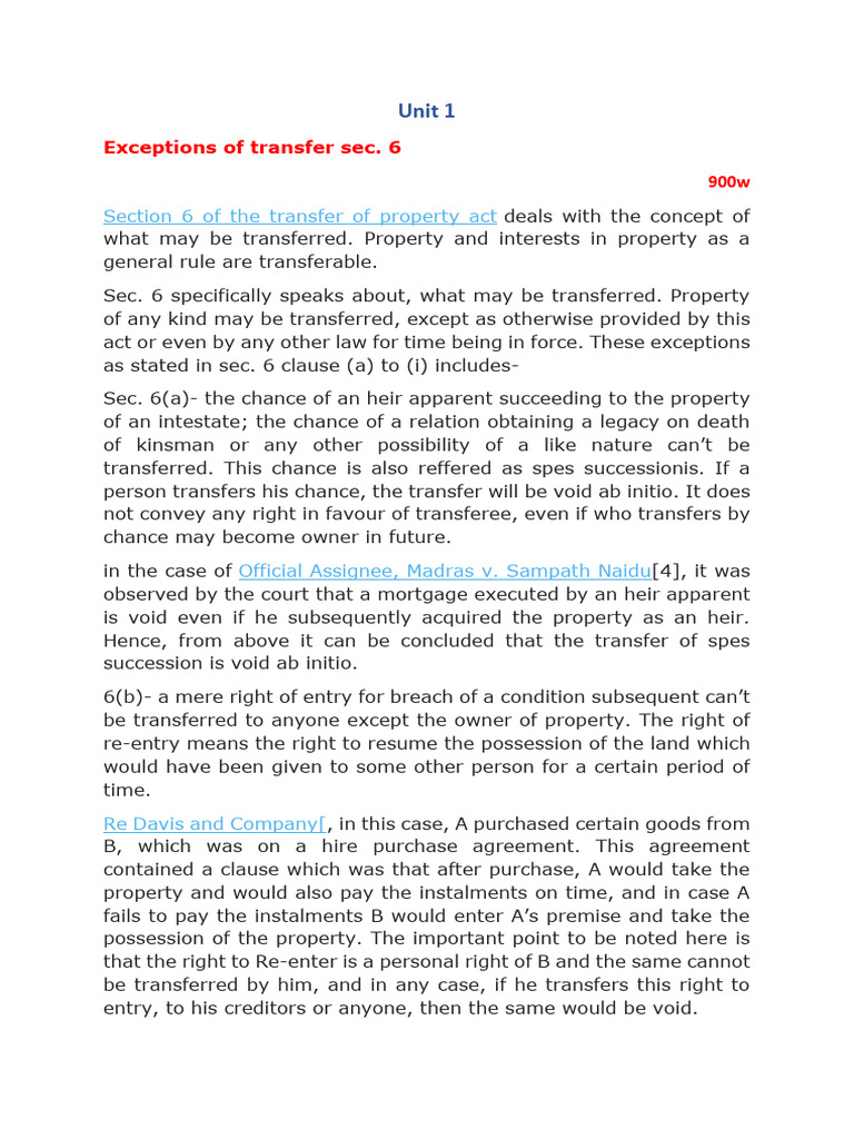 Unit 1 Notes Tpa Pdf Lease Property