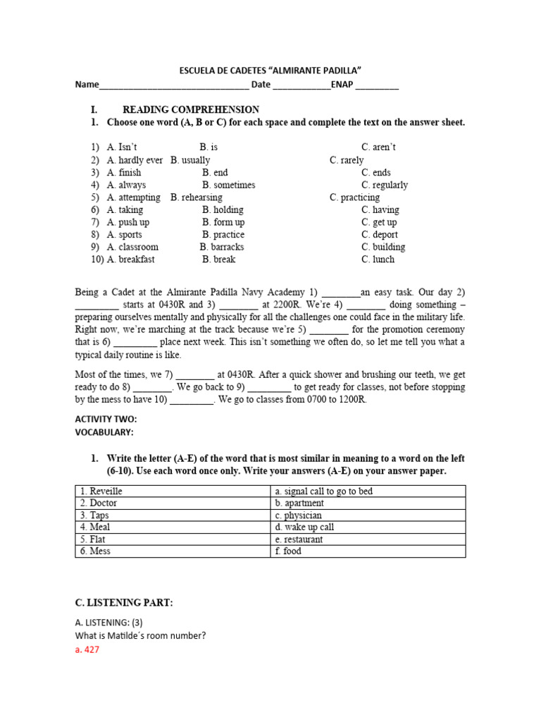 Reading Activity Enap 9 and 16 Beginners 2 | PDF | Eating Behaviors Of ...