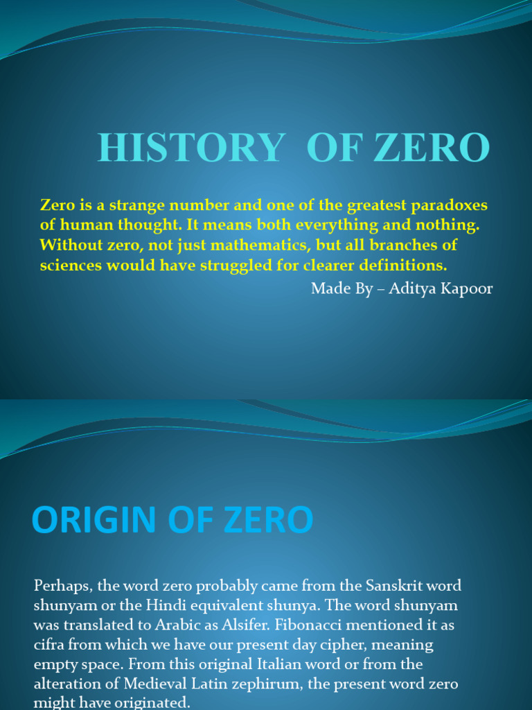 HISTORY OF ZERO | PDF | Numbers | Mathematical Concepts