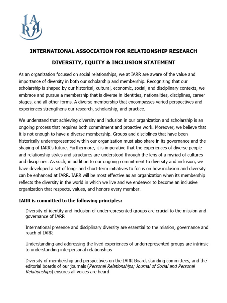 IARR's Commitment to Diversity | PDF | Lifestyle
