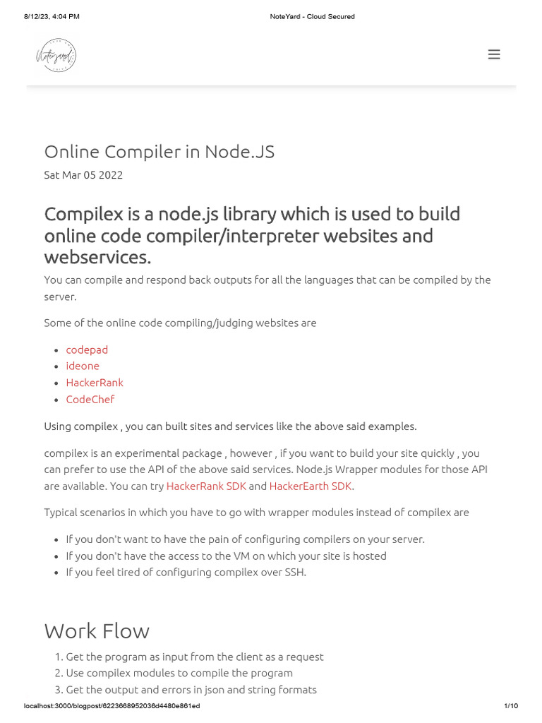 NoteYard - Cloud Secured | PDF | Computing | Software Development