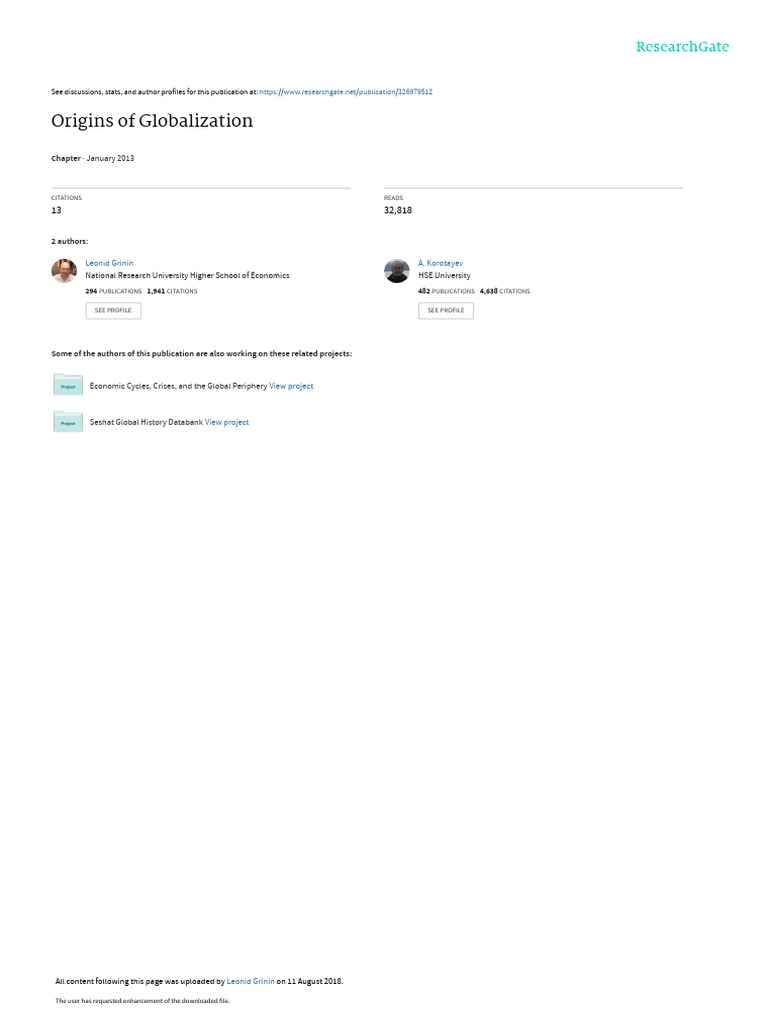 History and Origin of Globalization | PDF | World Systems Theory | Globalization