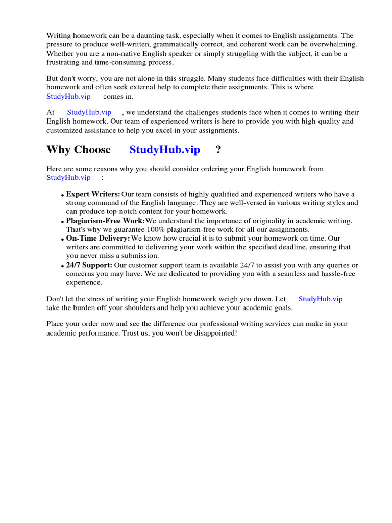 I Need Help With My English Homework | PDF | Homework | Entrepreneurship