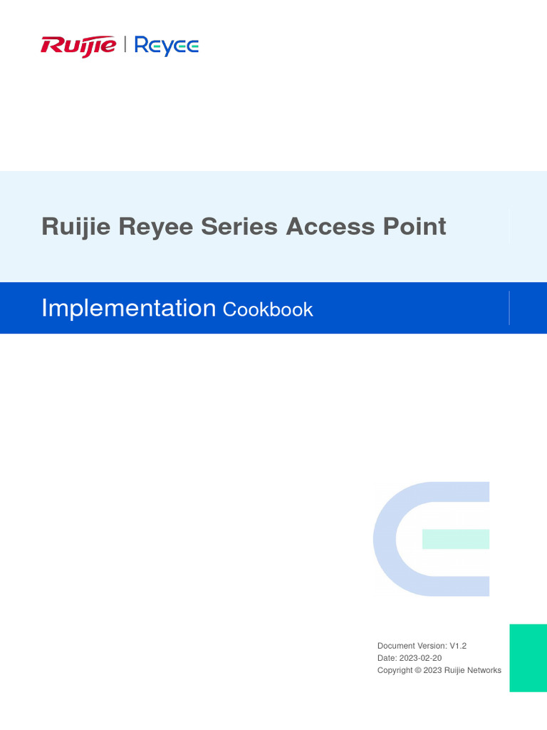 Ruijie Reyee Series Access Point Implementation Cookbook (V1.2) | PDF | Electromagnetic ...