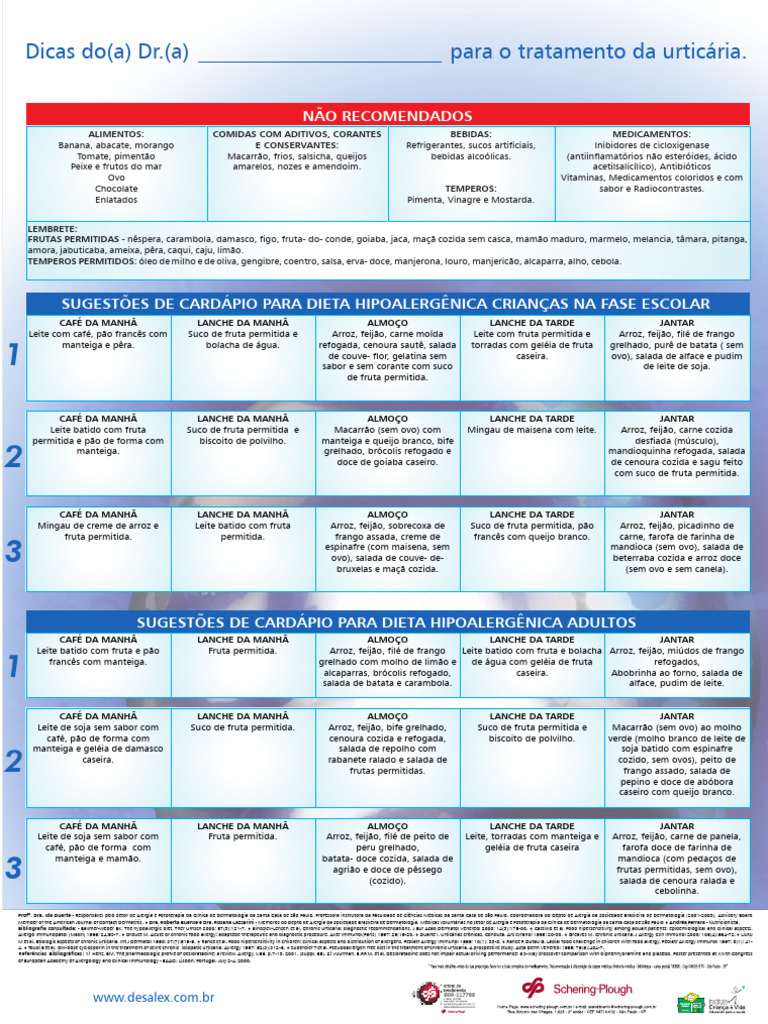 Dieta Hipoalergênica: Cardápios e Dicas | PDF | Mostarda (condimento) | Alimentos