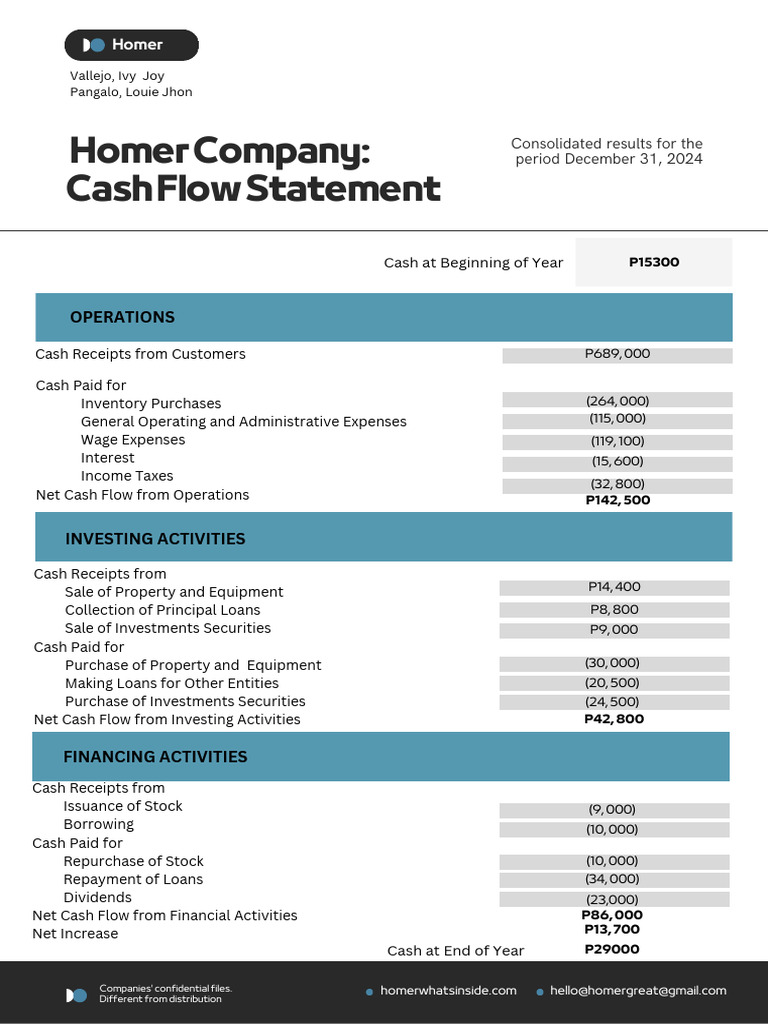 Cash Flow Report | PDF | Investing | Cash Flow Statement
