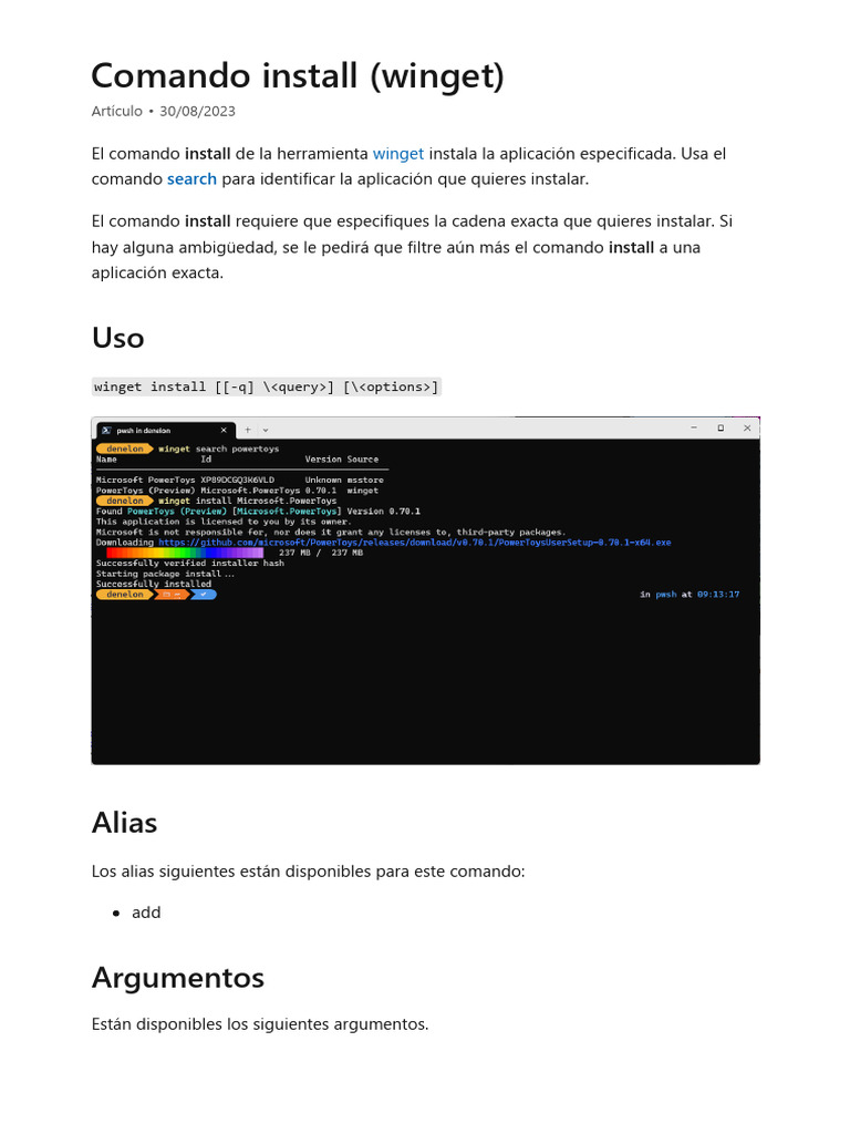 Comando Install (Winget) : Search | PDF