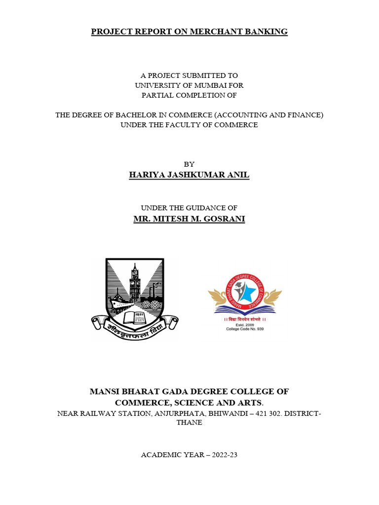 Merchant Banking Study | PDF | Banks | Securities (Finance)