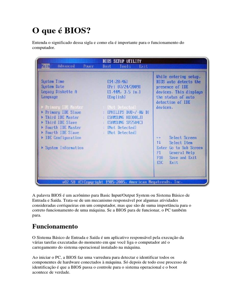 O que é BIOS | PDF