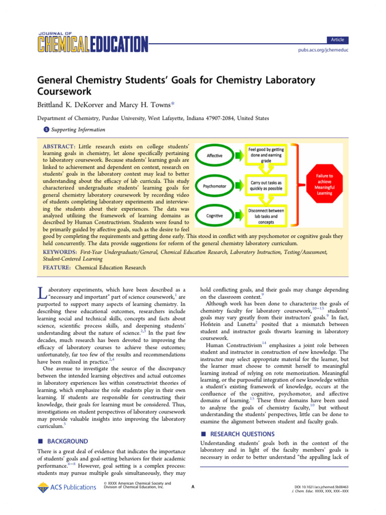 GenChem ST Goals For Chem Lab | Download Free PDF | Learning ...
