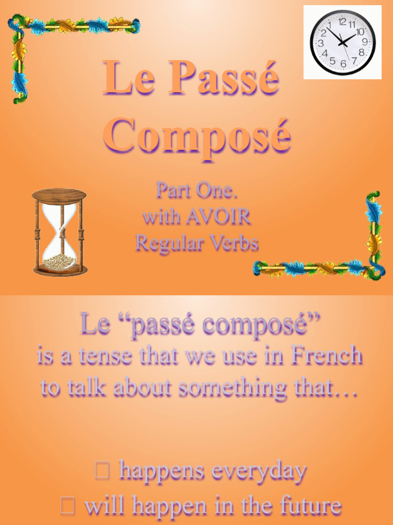 JC2 - Unité 1 - Correspondants - 13 - Grammaire Passé Composé AVOIR | PDF