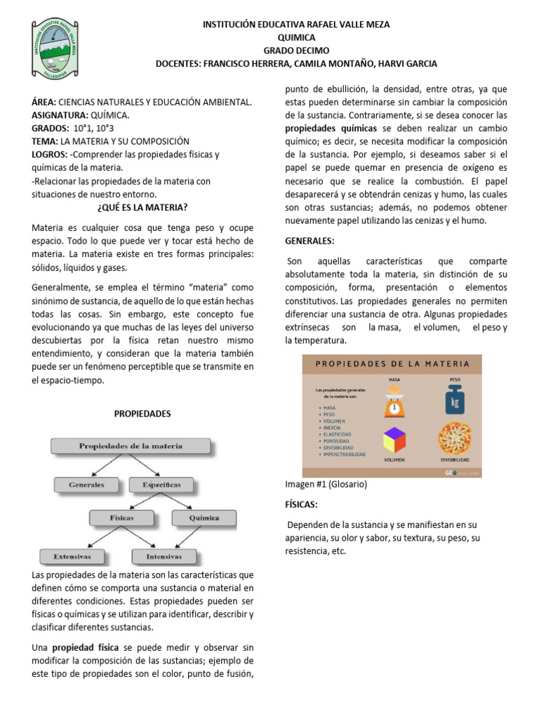 Propiedades de la Materia en Química | PDF | Importar | Sustancias químicas