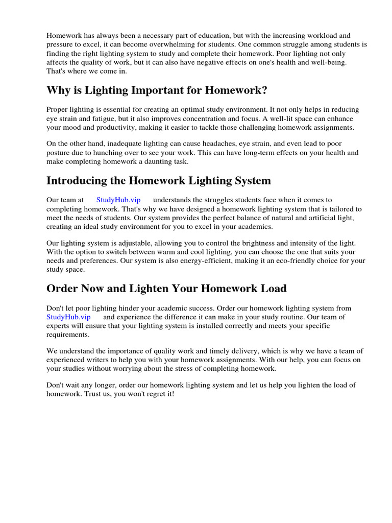 Homework Lighting System | PDF | Lighting | Incandescent Light Bulb