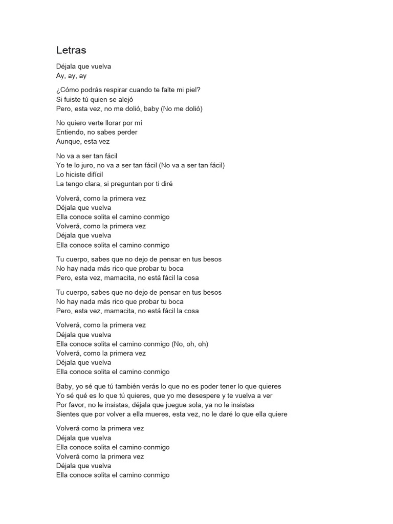 Dejala Que Vuelva | PDF