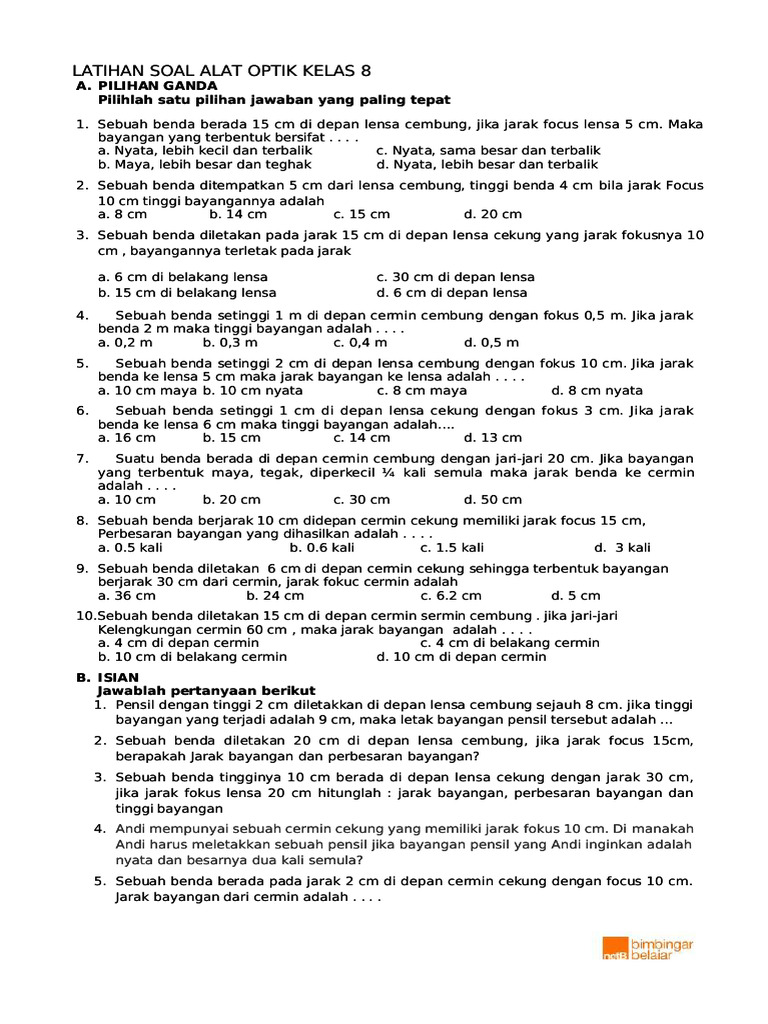 Qdoc - Tips - Latihan Soal Alat Optik Kelas 8 SMP | PDF