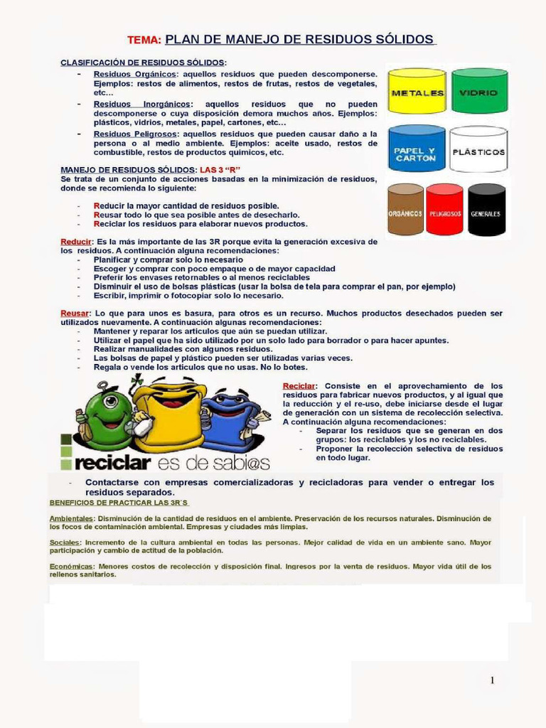 Plan de Gestion de Residuos | PDF