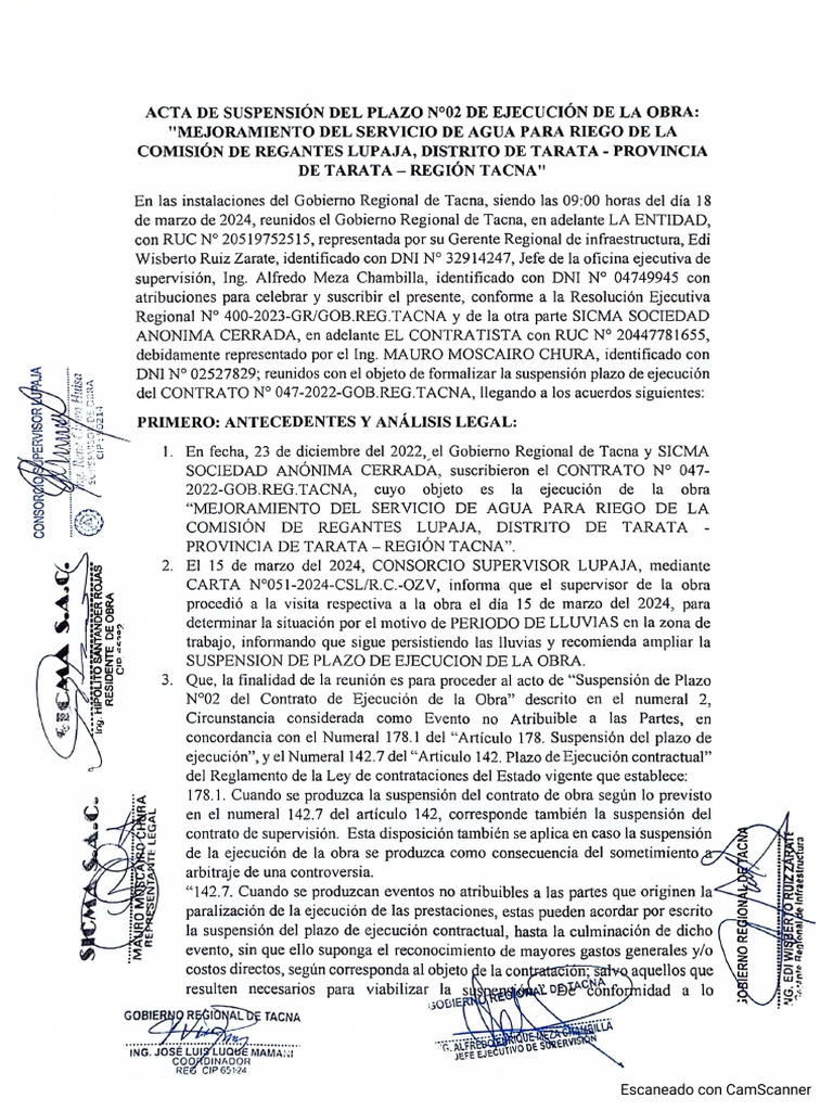 Acta de Suspensión de Plazo 2 | PDF