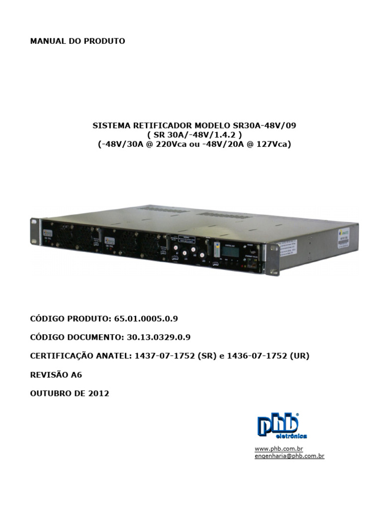 Manual Técnico SR30A-48V - 09 Rev - A6 | PDF | Rede de computadores ...