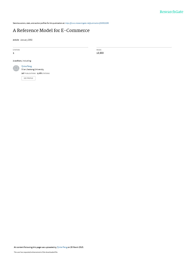 A Reference Model for E-Commerce | PDF | Ontology (Information Science ...