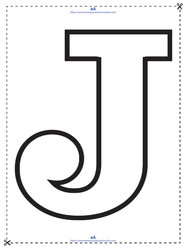Letra J Mayuscula para Imprimir Estilo Clasico | PDF