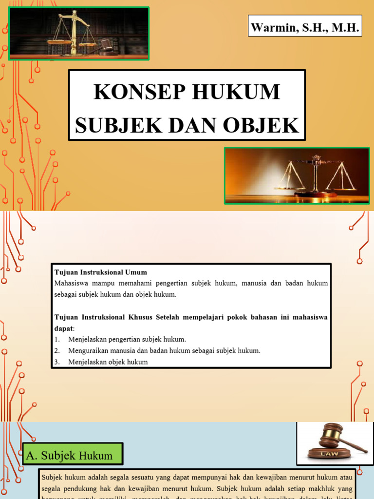 Subjek dan Objek Hukum: Konsep Dasar | PDF | Politik | Ilmu Sosial