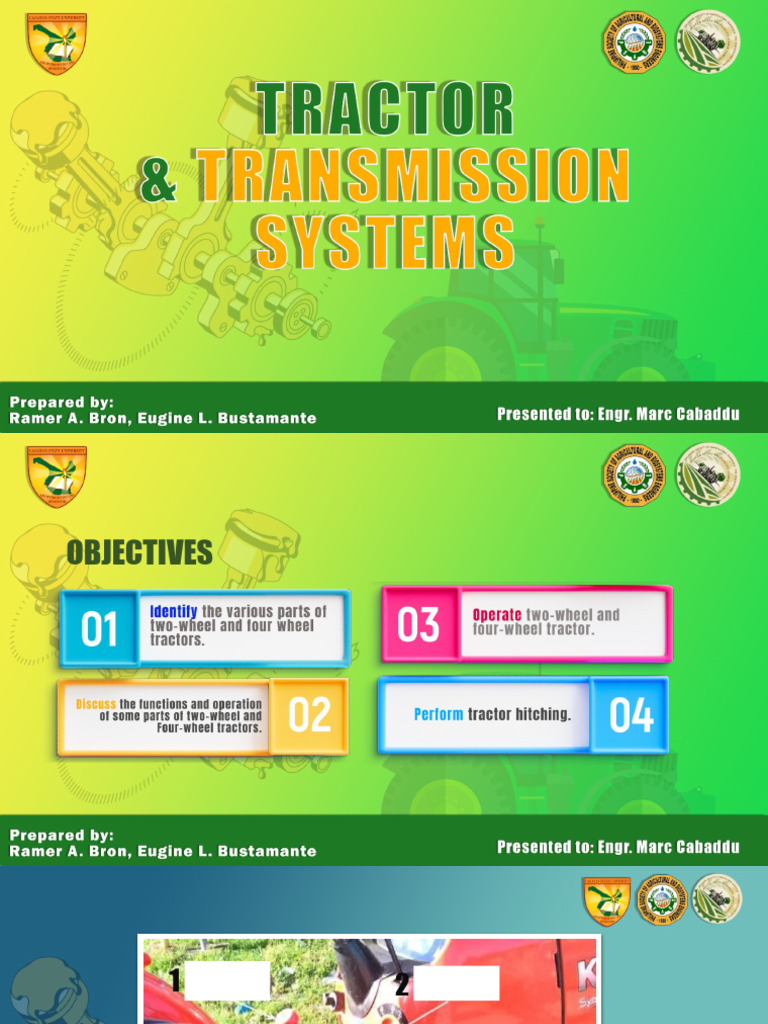 Tractor Parts and Transmission Systems | PDF | Tractor | Tillage