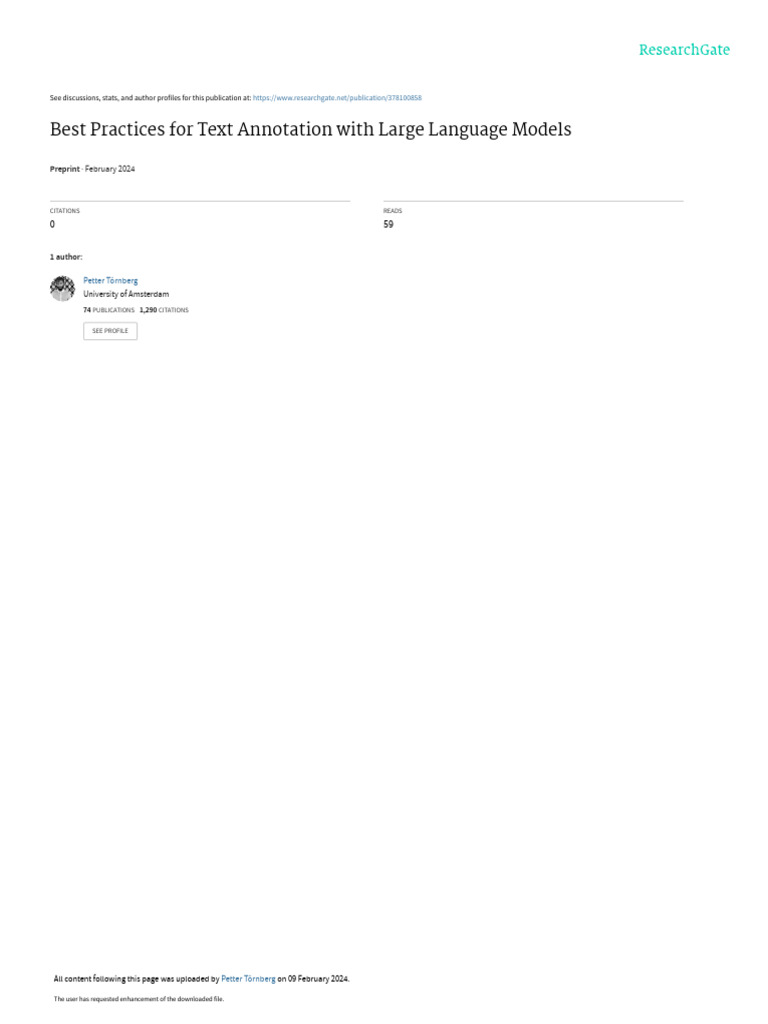Best Practices For Text Annotation With Large Language Models | PDF | Annotation
