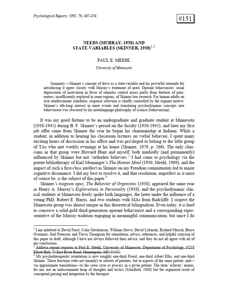 151murrayskinner | PDF | Reinforcement | Behaviorism