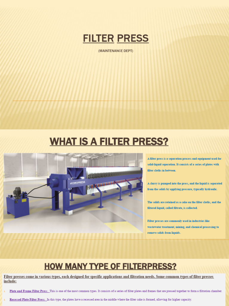 Filter Press | PDF | Filtration | Process Engineering