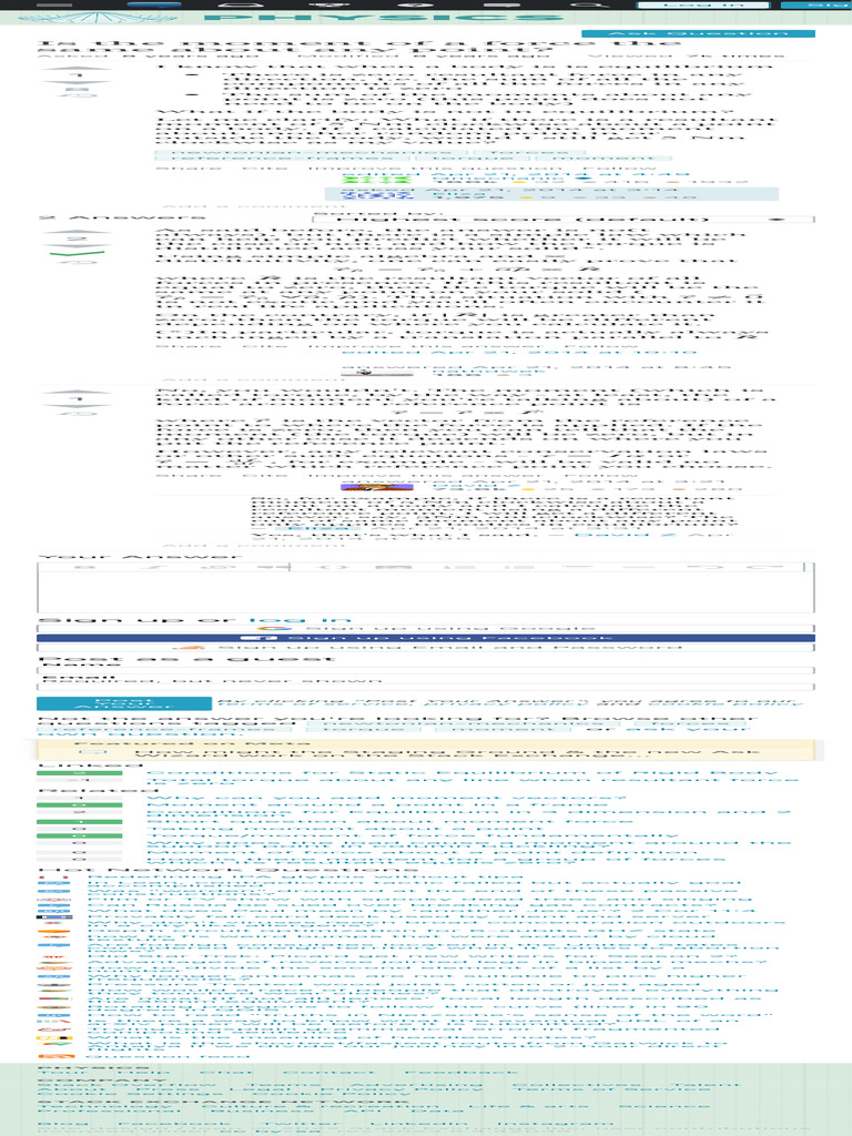 Newtonian Mechanics - Is The Moment of A Force The Same About Any Point - Physics Stack Exchange ...