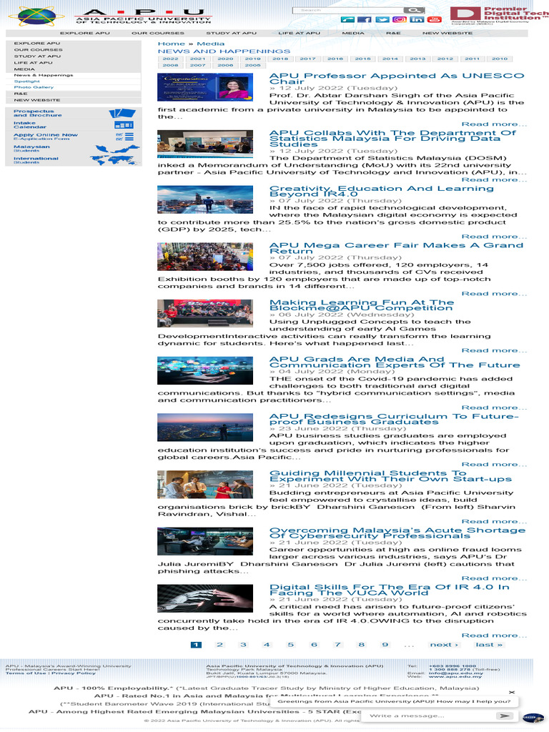 Asia Pacific University (APU) Award-Winning Malaysian University | PDF | Malaysia | Economies