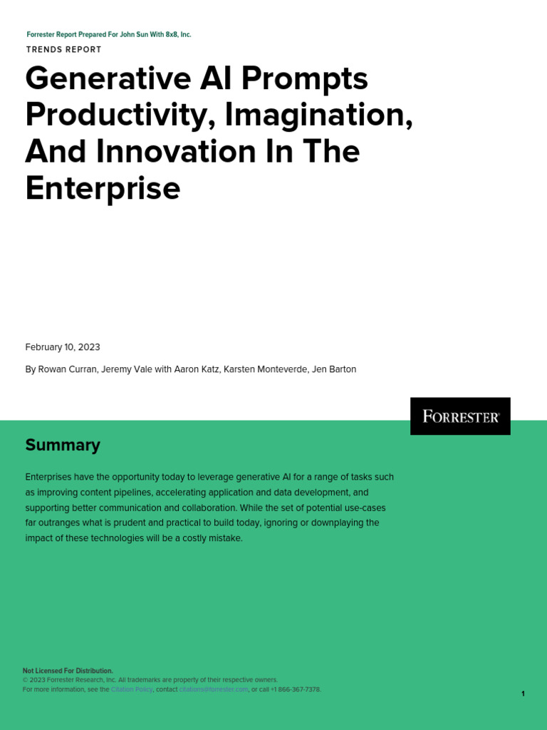 Generative AI Prompts Productivity, Imagination, and Innovation in The Enterprise | PDF ...