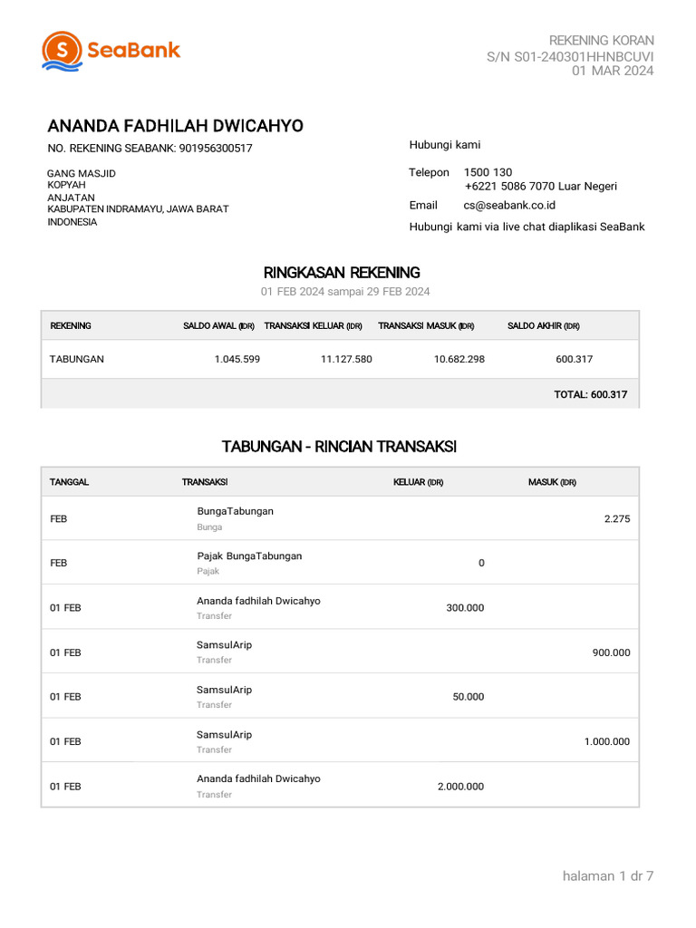 Seabank Statement 202402 | PDF