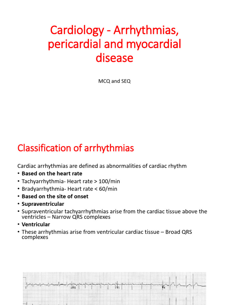Arrhythmia, Pericardial and Myocardial Diseases (DR Praveen) 2 | PDF | Heart | Cardiology