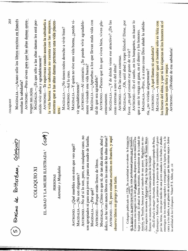 Erasmo DiÃ¡logo Abad-Mujer Ilustrada | PDF