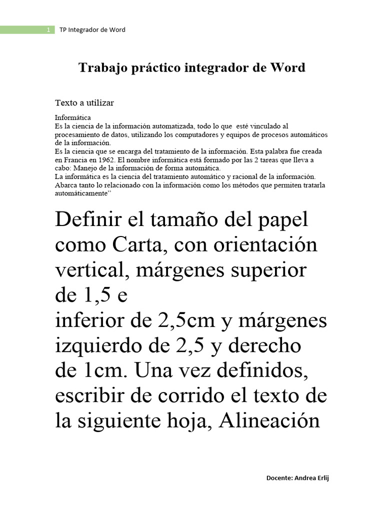 Trabajo Práctico Integrador de Word TIC | PDF | Informática