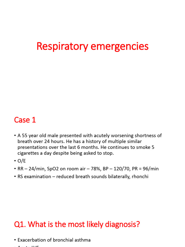 Managing Respiratory Emergencies | PDF | Asthma | Chronic Obstructive ...