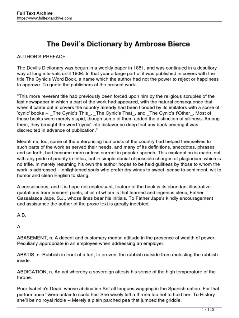 The Devil s Dictionary | PDF