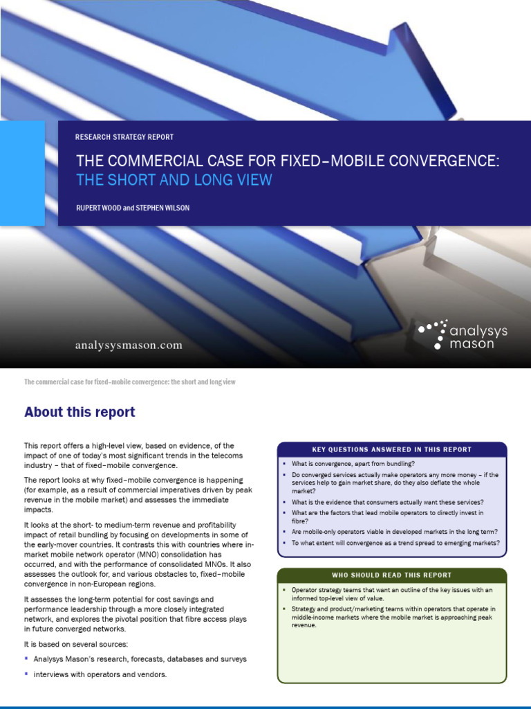 Analysys Mason Fixed Mobile Convergence Apr2016 Sample Rdcs0 | PDF ...