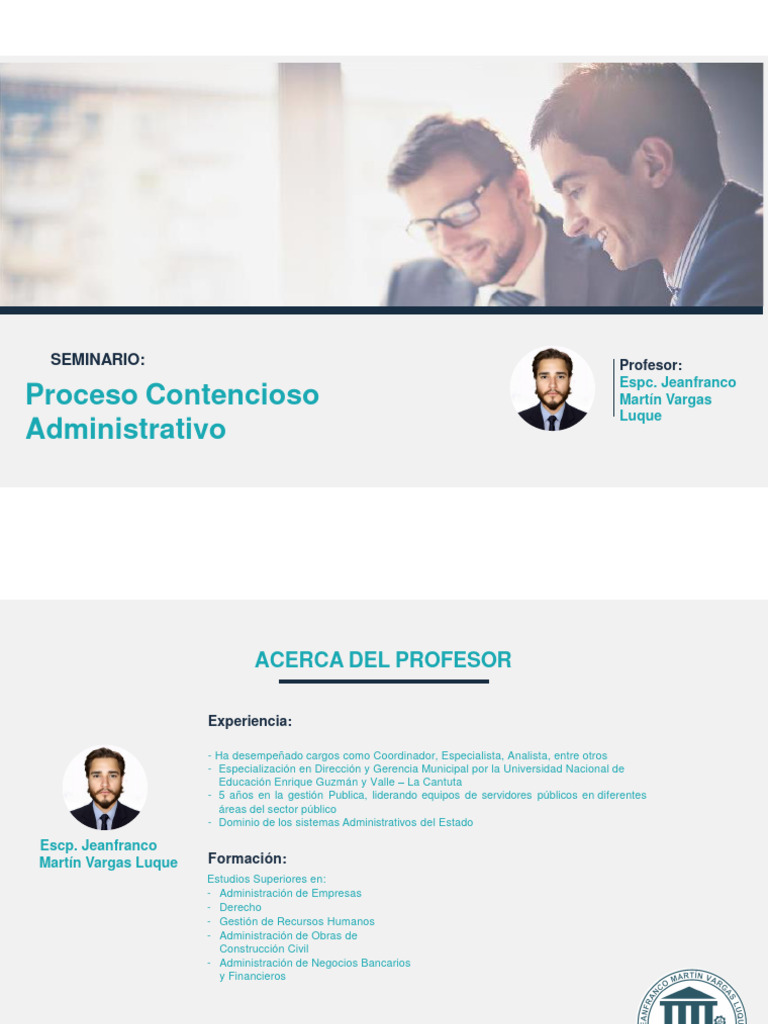 Procedimiento Adminsitrativo Contencioso - Jeanfranco Martín Vargas Luque | PDF | Ley procesal ...