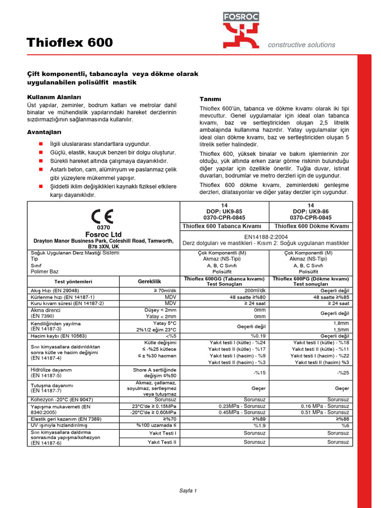 Thioflex 600 TR300520B Tur | PDF