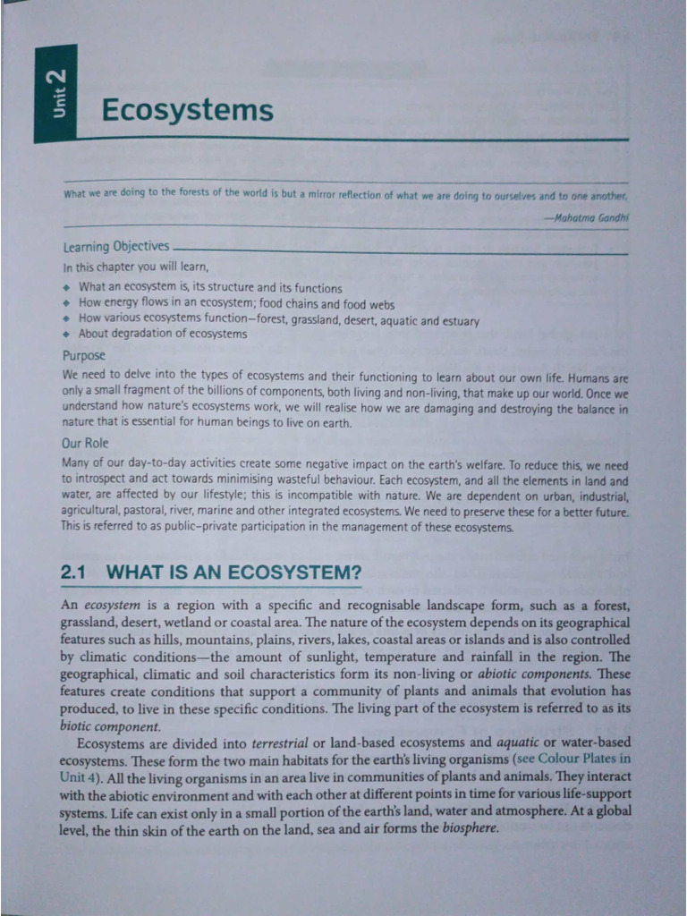 EVS Unit-2 Ecosystems | PDF