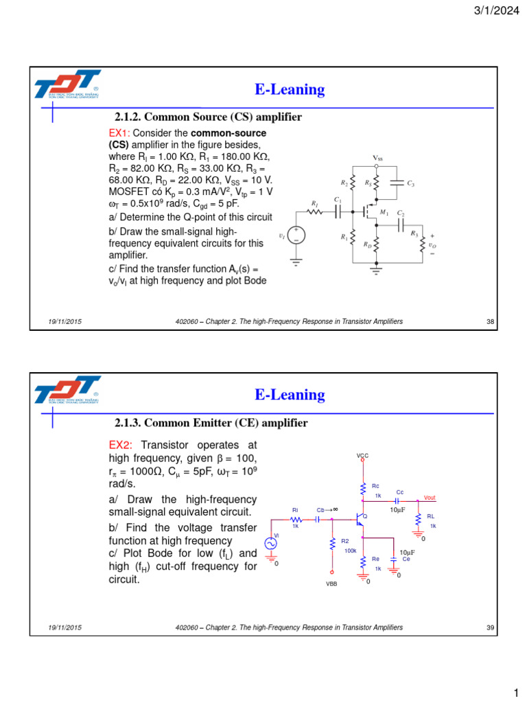 B3 Chapter2 (TC) | PDF | Amplifier | Transistor