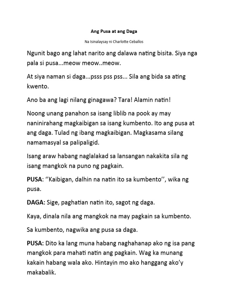 Ang Pusa at Ang Daga | PDF