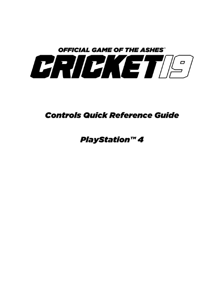 Cricket 19 PS4 Controls Guide | PDF