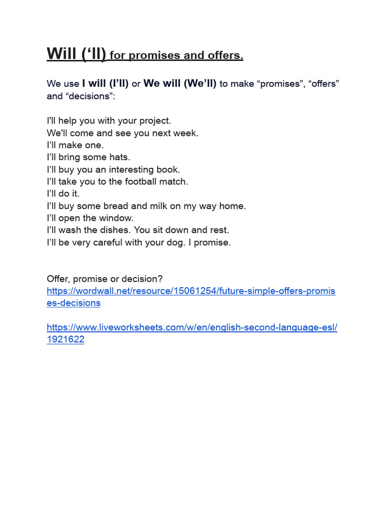 Will ( LL) For Promises and Offers | PDF